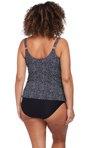 Tankini Top Zig Zag Delacroix Multifit D Cup To G Cup Azure Beach