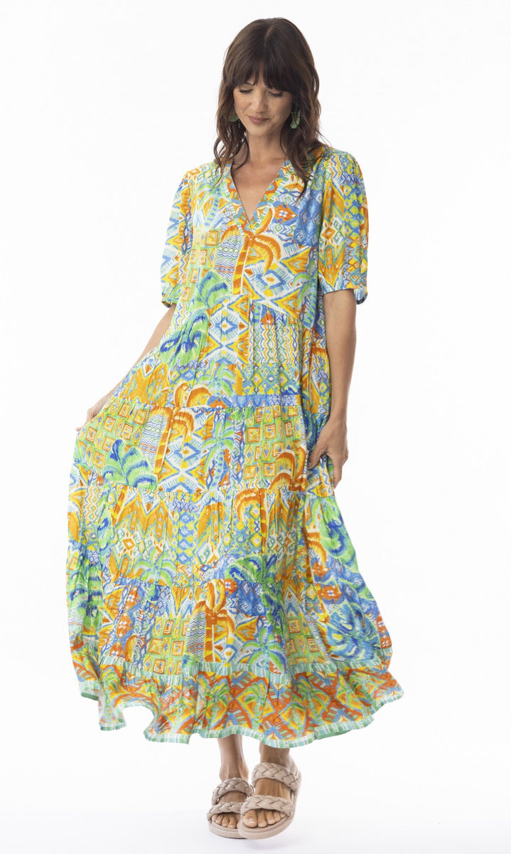Rayon Dress Maxi Fiorella – Azure Beach and Resort Wear