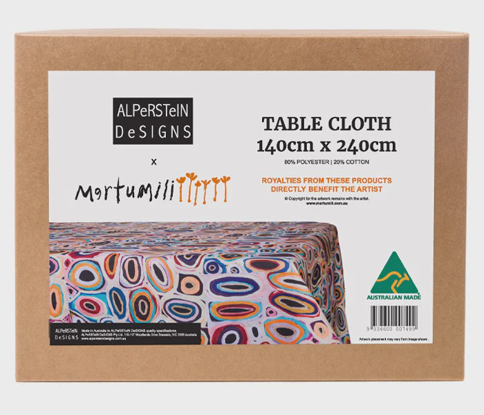 Aboriginal Art Table Cloth Glady Kuru Bidu – Azure Beach and Resort Wear