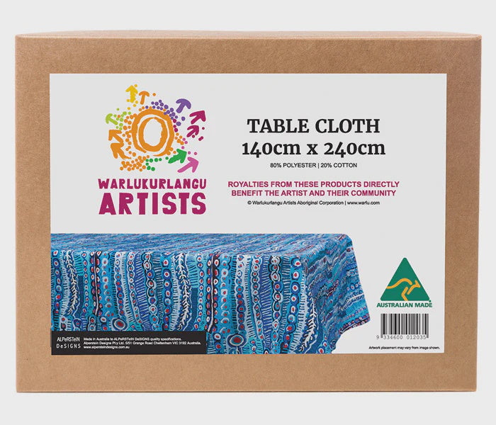 Aboriginal Art Table Cloth Murdie Morris Blue – Azure Beach and Resort Wear