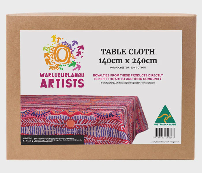 Aboriginal Art Table Cloth Murdie Morris Red – Azure Beach and Resort Wear