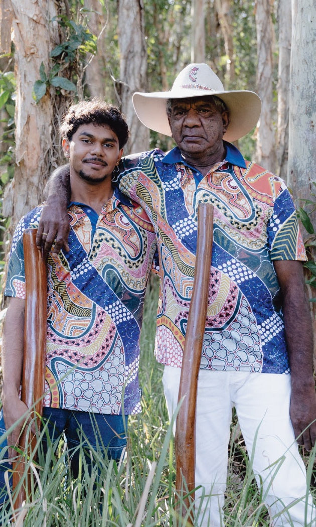 Aboriginal Art Unisex Polo A Father's Teachings – Azure Beach and ...