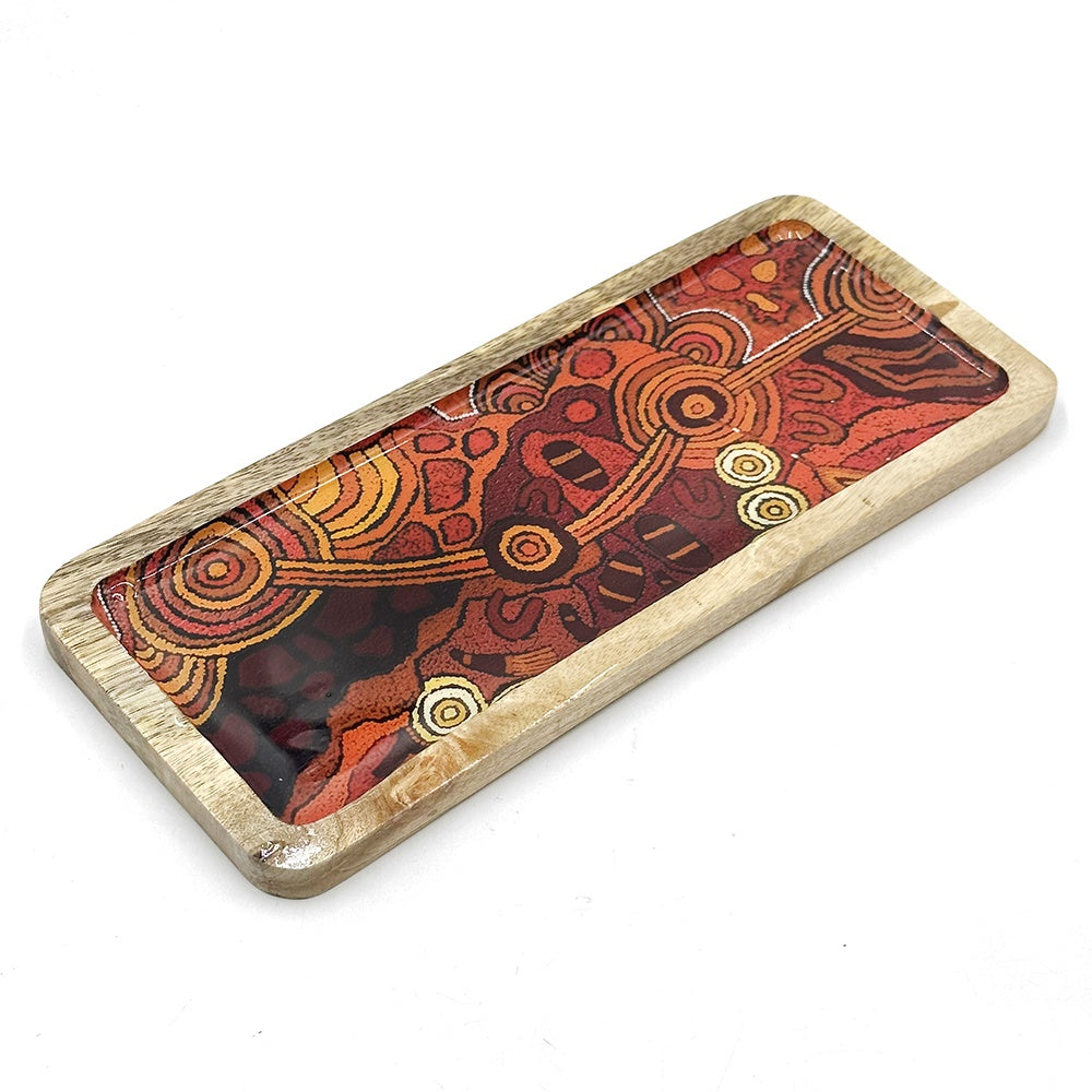 Aboriginal Art Wooden Tray by Damien & Yilpi Marks – Azure Beach and ...