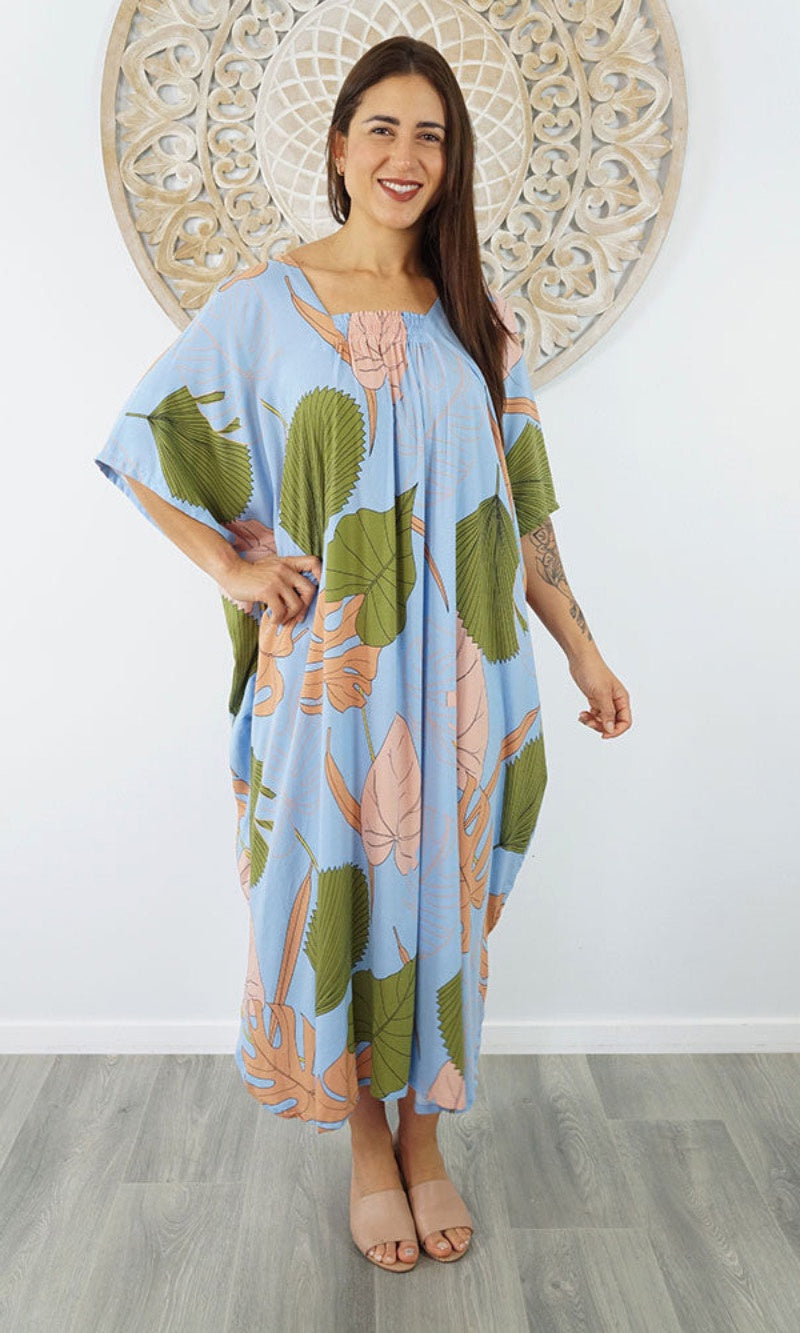 Rayon Bermuda Kaftan Okinawa Blue – Azure Beach and Resort Wear