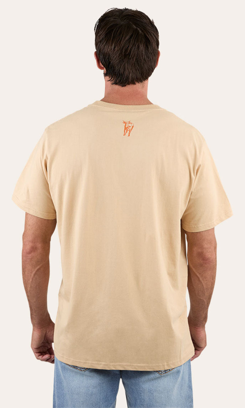 Born In The West Mens Loose Fit T-Shirt Dark Sand – Azure Beach and ...