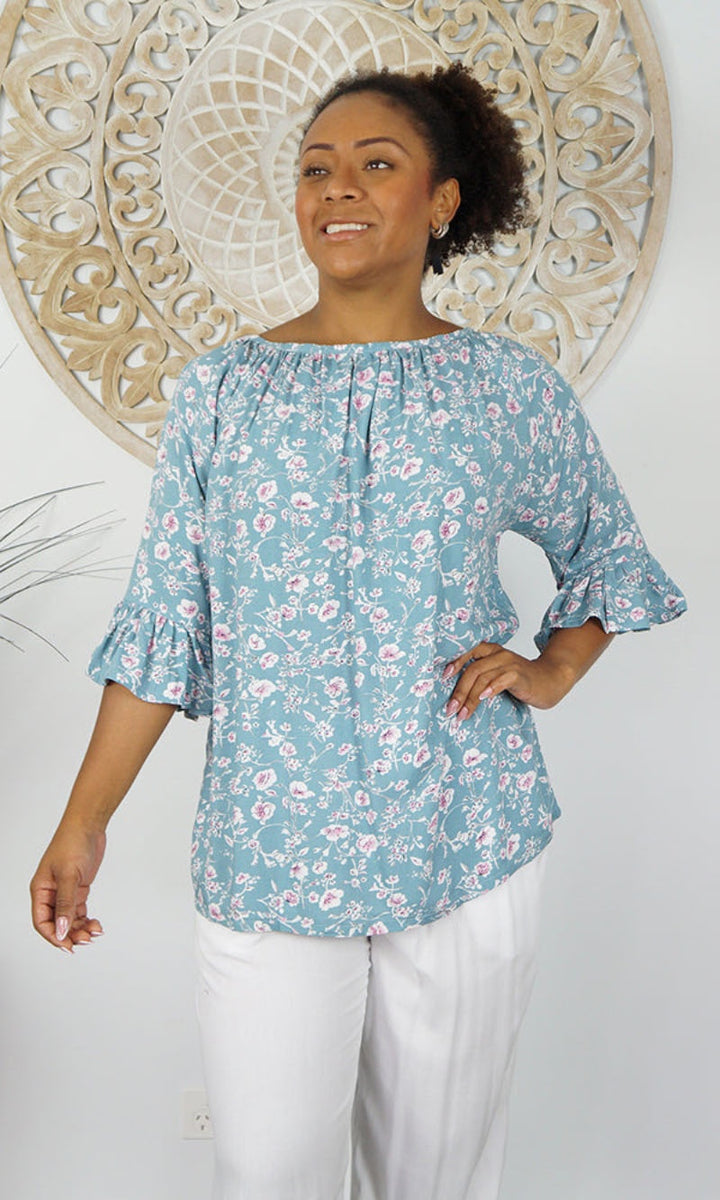 Rayon Capri Top Springflower – Azure Beach and Resort Wear