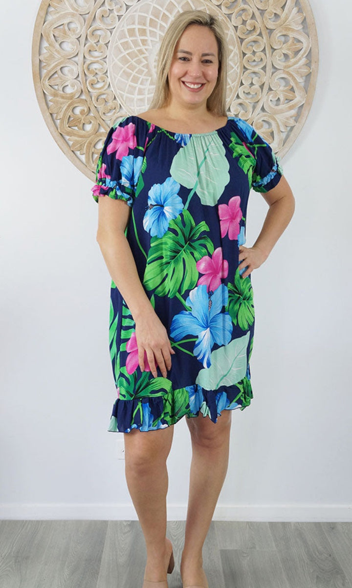 Rayon Dress Short Diva Flores, More Colours – Azure Beach and Resort Wear