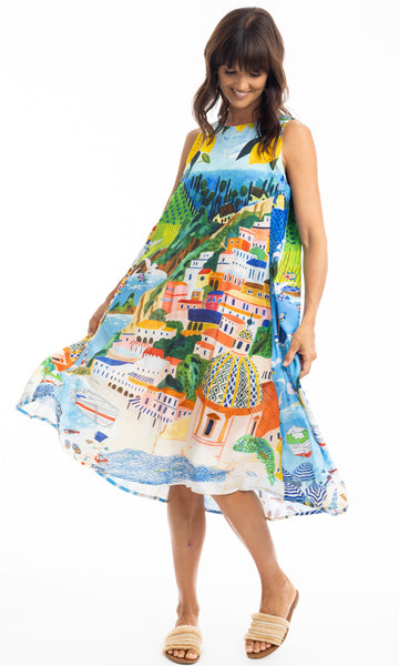 Rayon Dress Midi Ruched Neckline Kai – Azure Beach and Resort Wear