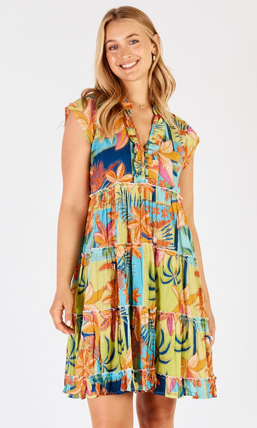Cotton Tiered Dress Jemma, More Colours – Azure Beach and Resort Wear