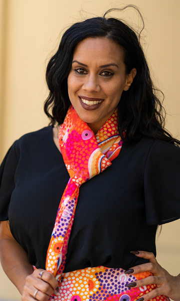 Aboriginal Art Scarf Merindah-Gunya – Azure Beach and Resort Wear