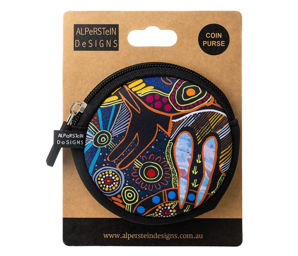 Aboriginal Art Neoprene Coin Purse by Justin Butler – Azure Beach and ...