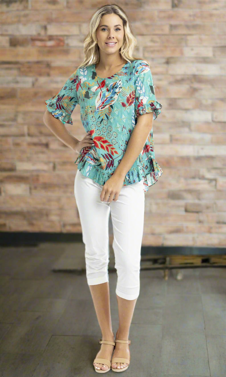 Cotton Frill Top Serengetti – Azure Beach and Resort Wear