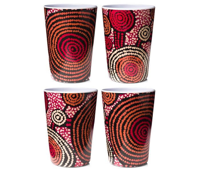 Aboriginal Art Melamine Tumblers Teddy Gibson – Azure Beach and Resort Wear