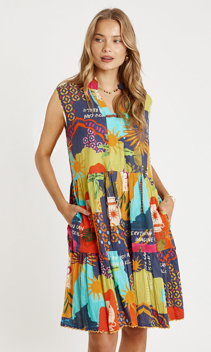 Crinkle Cotton Sleeveless Sundress Rayna, More Colours – Azure Beach ...