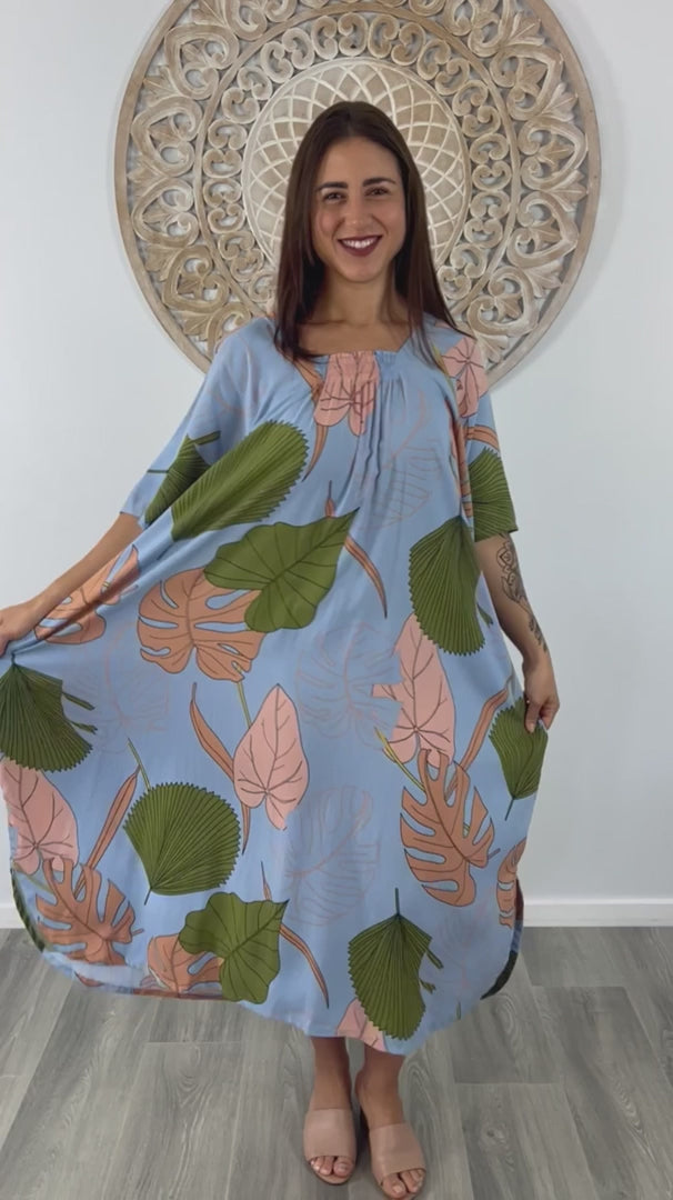 Rayon Bermuda Kaftan Okinawa Blue – Azure Beach and Resort Wear