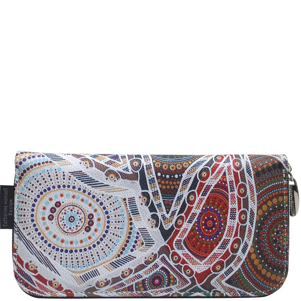 Aboriginal Art Curved Zip Section Wallet Family Love – Azure Beach and ...