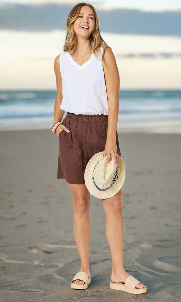 Cotton Pull On Shorts Byron, More Colours – Azure Beach and Resort Wear