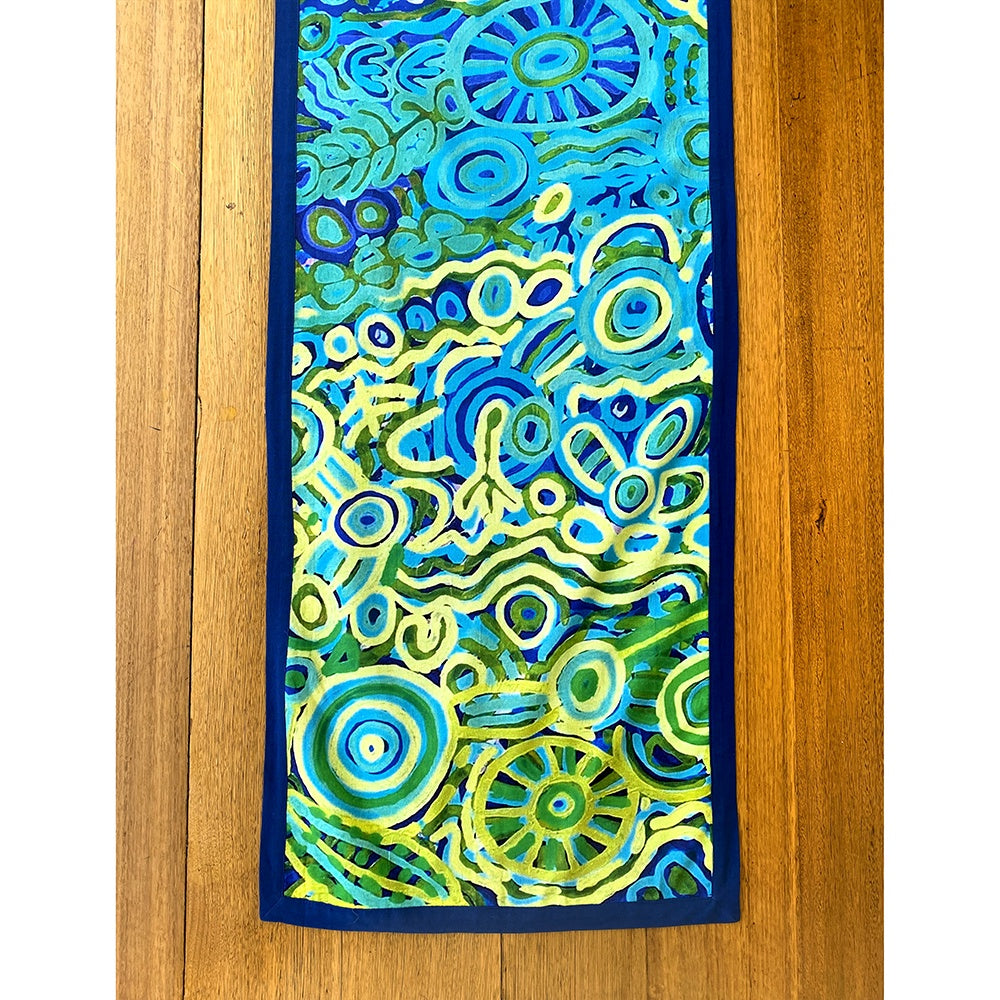 Aboriginal Art Cotton Table Runner by Cedric Varcoe – Azure Beach and ...