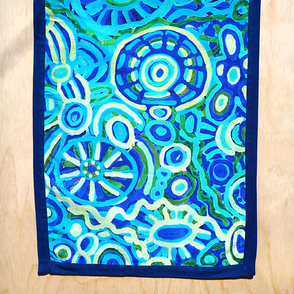 Aboriginal Art Cotton Table Runner by Cedric Varcoe – Azure Beach and ...