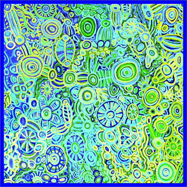 Aboriginal Art Cotton Tablecloth Square by Cedric Varcoe – Azure Beach ...