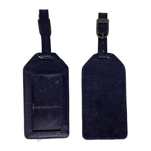 Aboriginal Art Leather Luggage Tag Embossed by Damien and Yilpi Marks ...