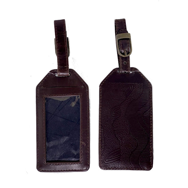 Aboriginal Art Leather Luggage Tag Embossed by Damien and Yilpi Marks ...