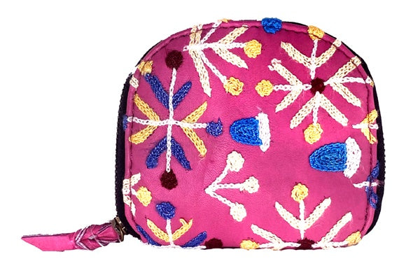 Aboriginal Art Leather Embroidered Coin Purse by Rosie Ross – Azure ...