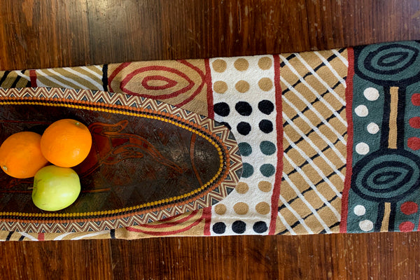 Aboriginal Art Wool Chainstitch Table Runner by Josette Papajua – Azure ...