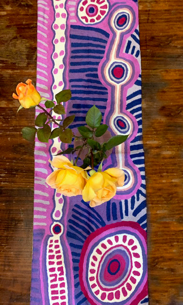 Aboriginal Art Wool Chainstitch Table Runner by Murdie Nampijimpa Morr ...
