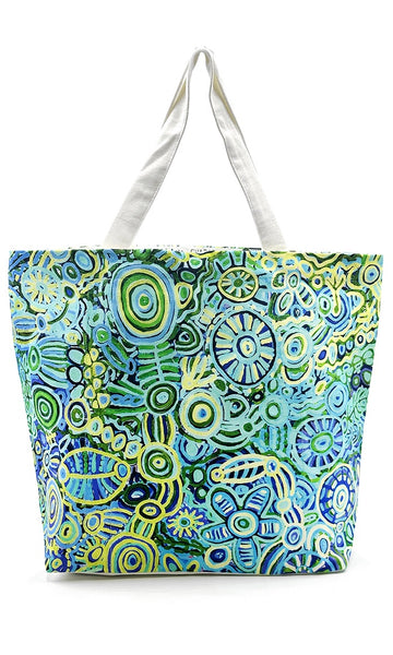 Aboriginal Art Canvas Big Tote Bag by Cedric Varcoe – Azure Beach and ...