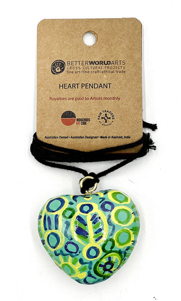 Aboriginal Art Laquerware Heart Pendant by Cedric Varcoe – Azure Beach ...