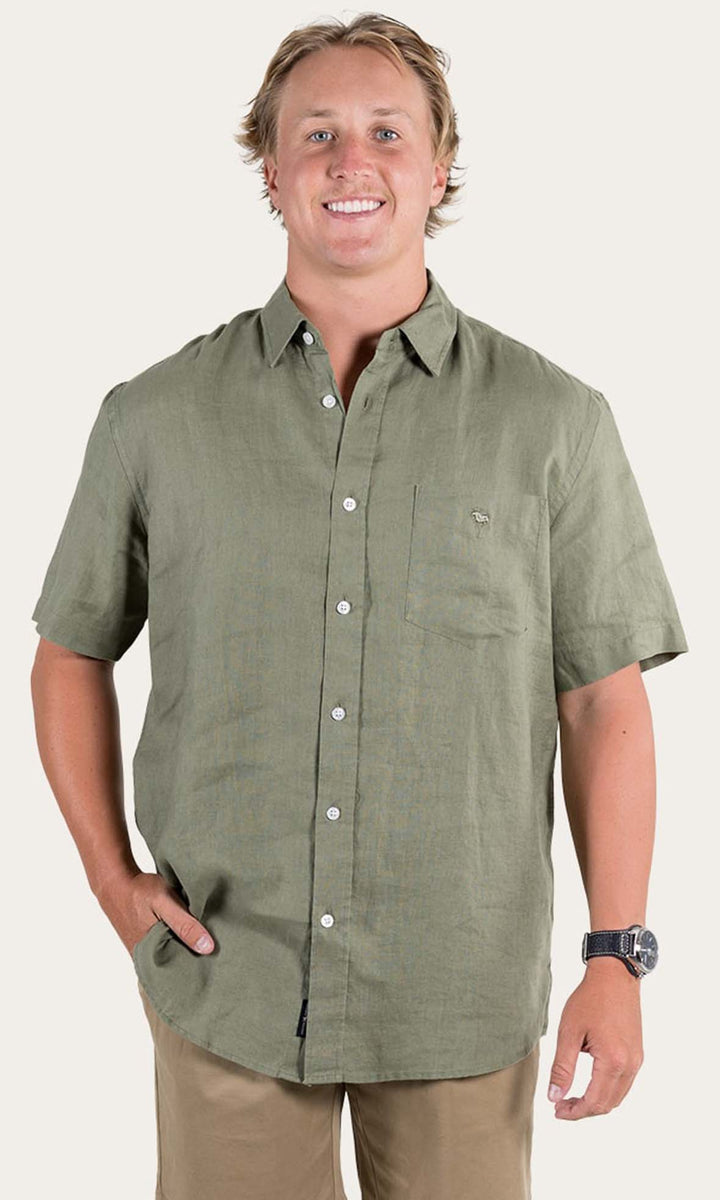 Relaxed Linen Shirt Dawson Short Sleeve – Azure Beach and Resort Wear