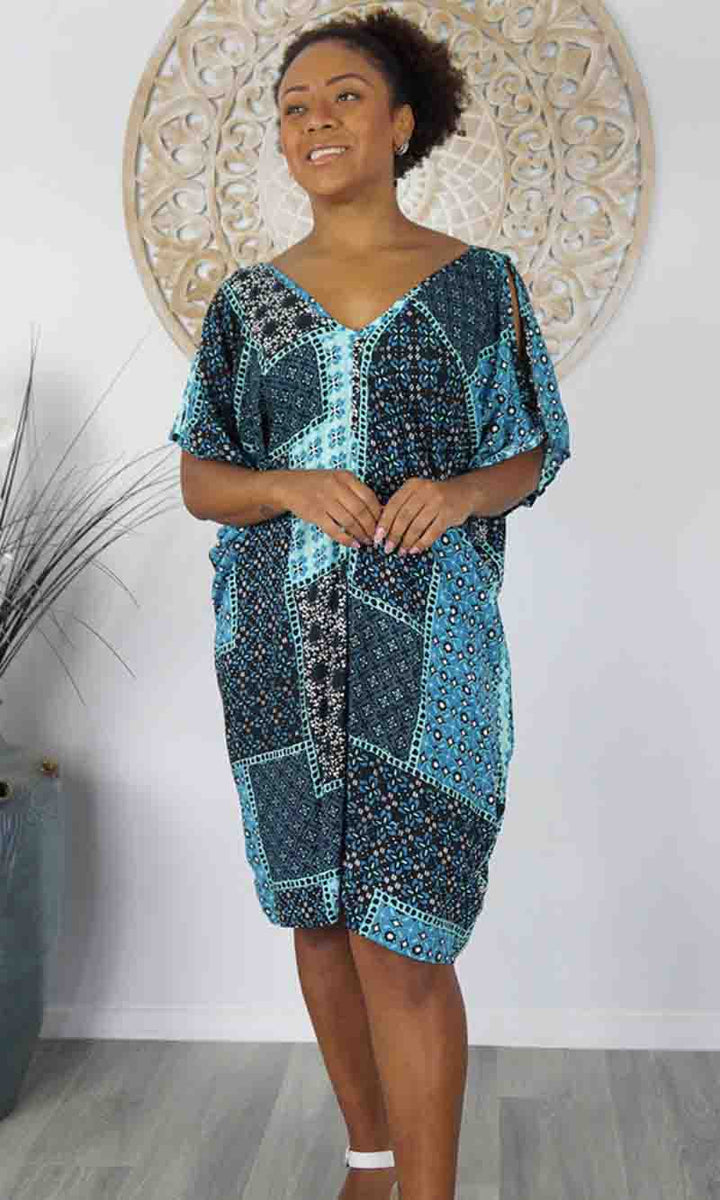 Rayon Dress Drifter Patch Batik Navy – Azure Beach and Resort Wear