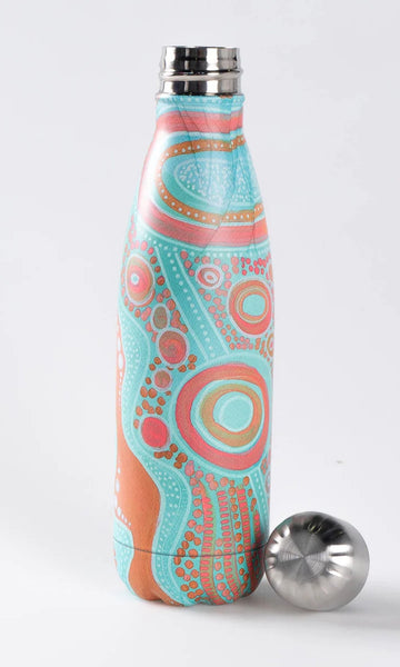 Aboriginal Art Stainless Steel Water Bottle Fresh Water – Azure Beach ...