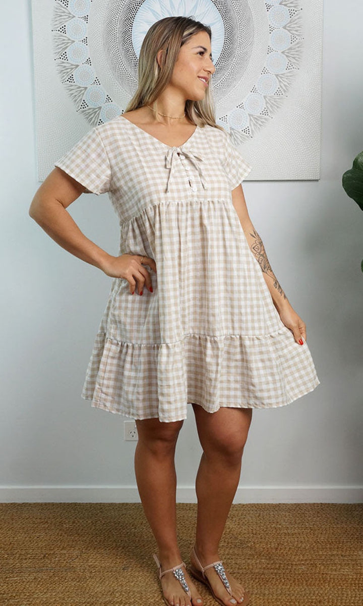 Rayon Dress Kiki Gingham, More Colours – Azure Beach and Resort Wear