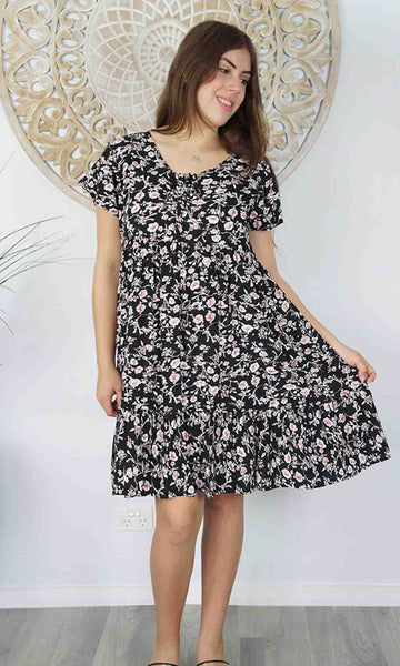 Rayon Dress Kiki Spring Flower, More Colours – Azure Beach and Resort Wear