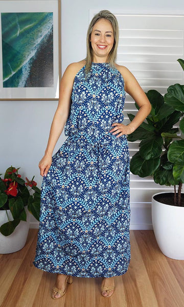 Rayon Dress Chloe Long Romana, More Colours – Azure Beach and Resort Wear