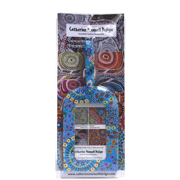 Aboriginal Art Leather Look Luggage Tag Billabong - Gift Packed – Azure ...