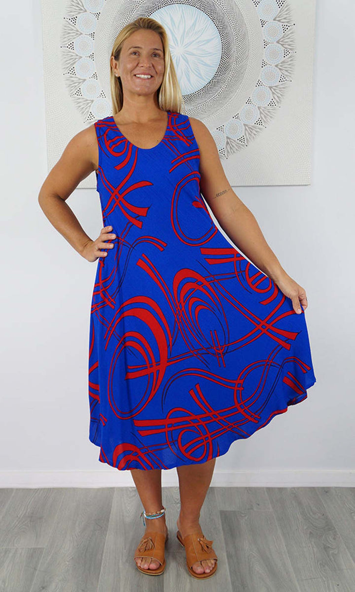 Rayon Dress Niche Native, More Colours – Azure Beach and Resort Wear