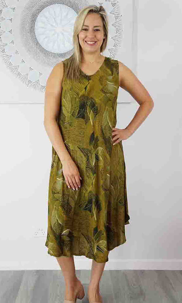 Rayon Dress Niche Paintbrush, More Colours – Azure Beach and Resort Wear