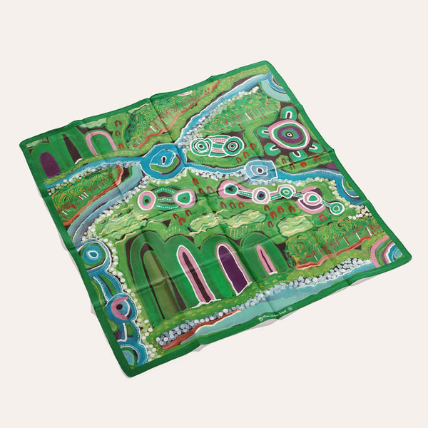 Aboriginal Art Scarf Gabar Ngurambang – Azure Beach and Resort Wear